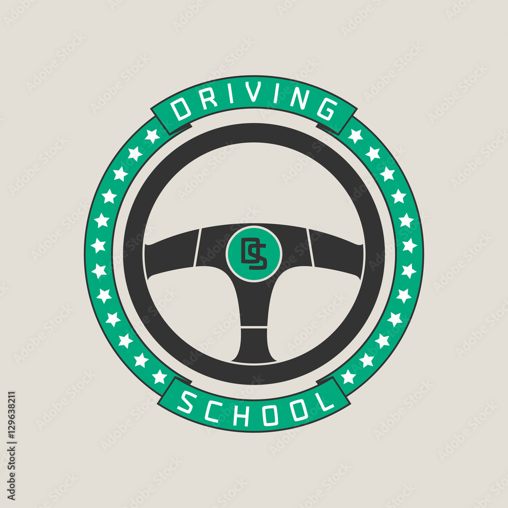 Driving school vector logo, sign, symbol, emblem Stock Vector | Adobe Stock
