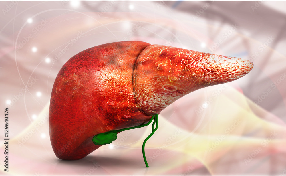 Human liver anatomy with dna structure, 3d render Stock Illustration ...