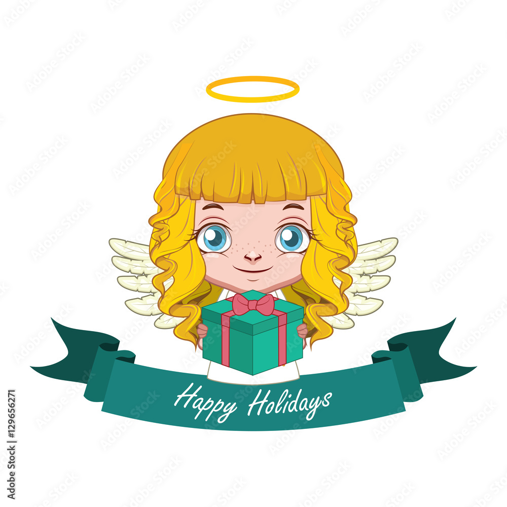 Cute angel banner Stock Vector | Adobe Stock