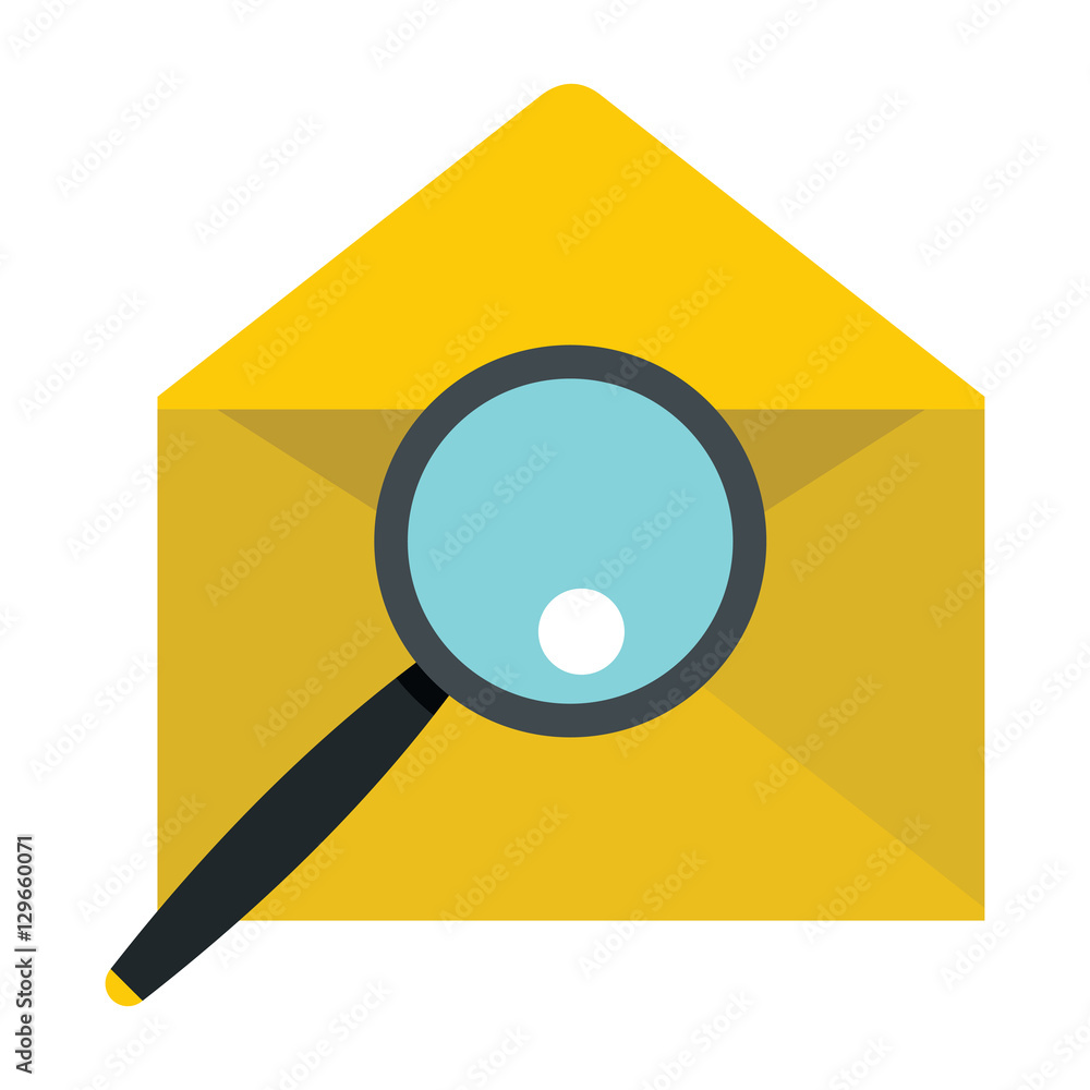 Flat yellow mail letter icon Stock Vector | Adobe Stock