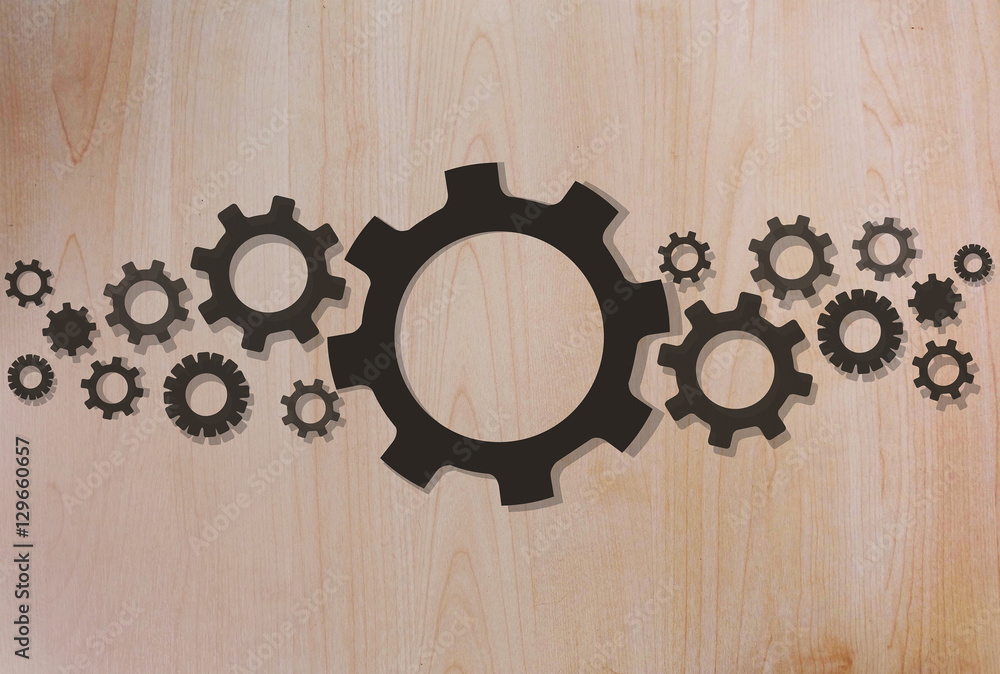 gears with wood texture background Stock Illustration | Adobe Stock
