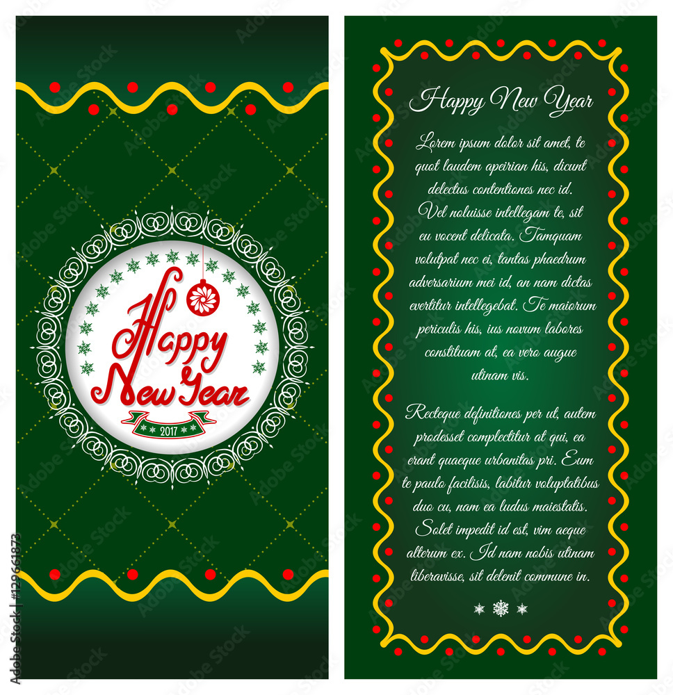 Happy new year Greeting Card. Happy new year brochure, poster template ...