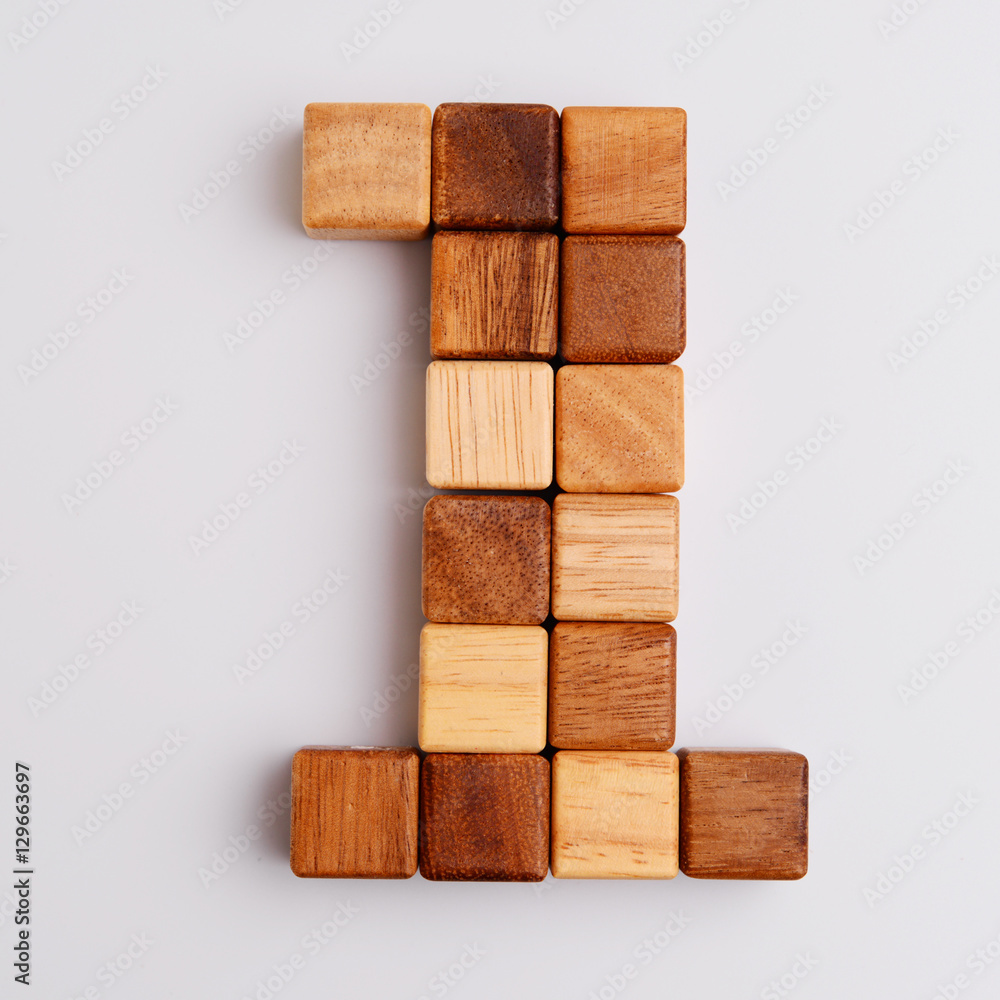 Wood block in nuber one shape Stock Photo | Adobe Stock