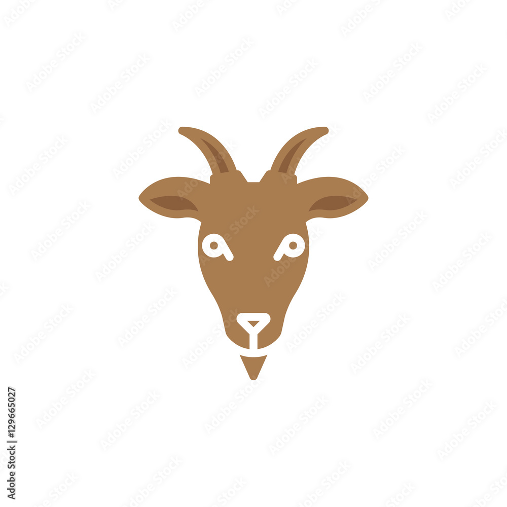 Goat head icon vector, filled flat sign, solid colorful pictogram ...