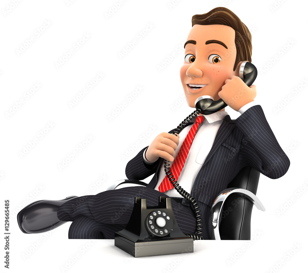 3d businessman making a phone call Stock-Illustration | Adobe Stock