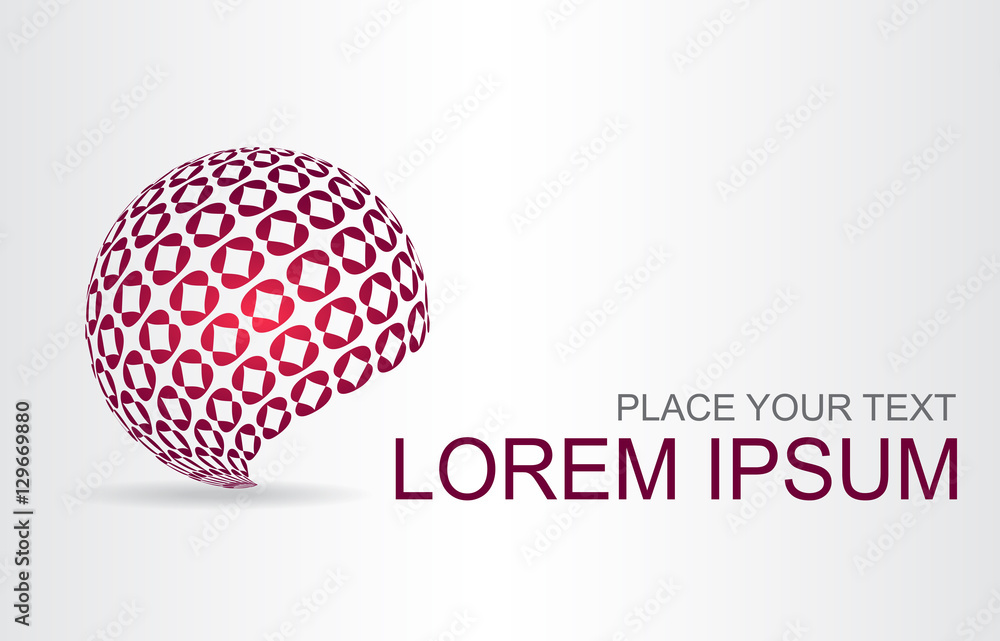 Logo of a stylized sphere with abstract shapes Stock Vector | Adobe Stock