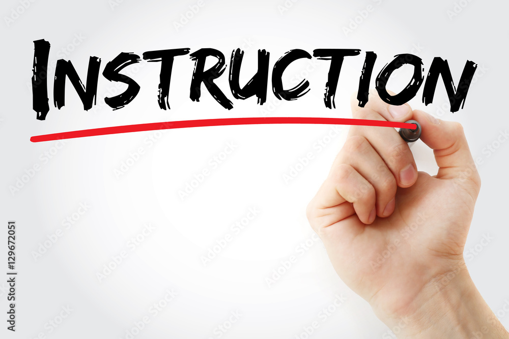 Hand writing Instruction with marker, concept background Stock-Foto ...