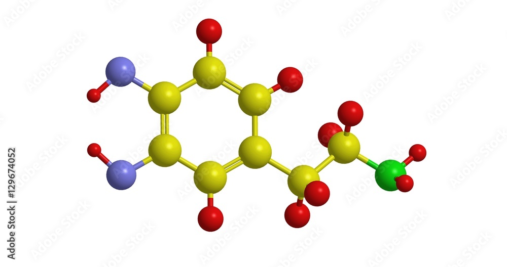 Molecular structure of dopamine, 3D rendering Stock Illustration ...