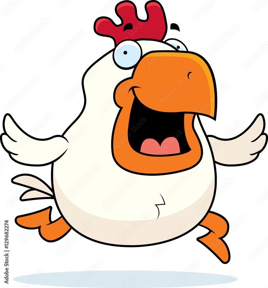 Cartoon Rooster Running Stock Vector | Adobe Stock