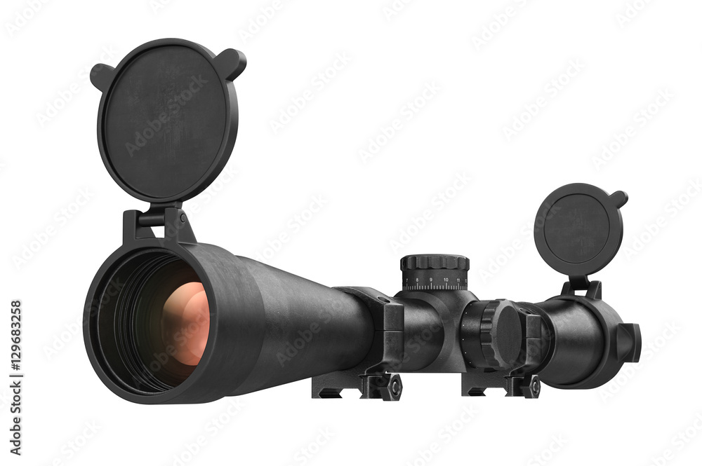 Scope optical weapon accuracy device. 3D rendering Stock Illustration ...