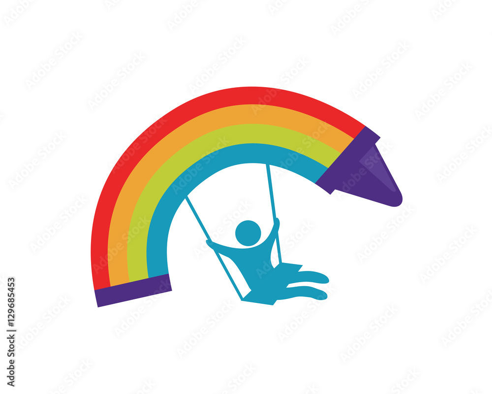 Modern Children Education Logo - Rainbow Creativity Class Stock Vector ...