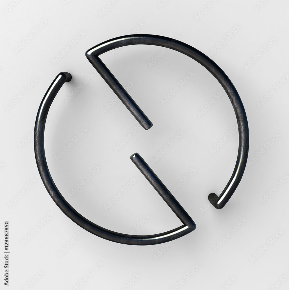 3d realistic Wire Font with shiny reflection and soft shadows. Number ...