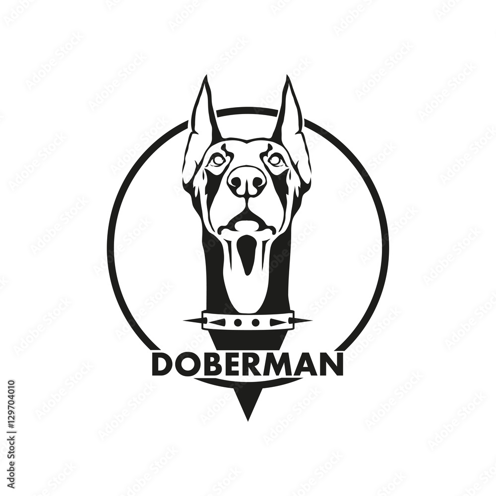 Doberman logo Stock-Vektorgrafik | Adobe Stock