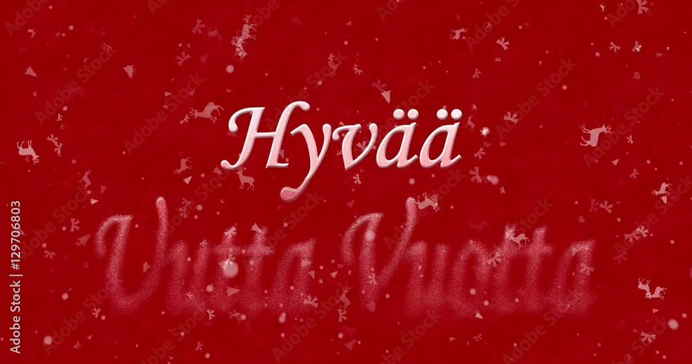 Vidéo Stock Happy New Year text in Finnish "Hyvaa uutta vuotta" formed ...