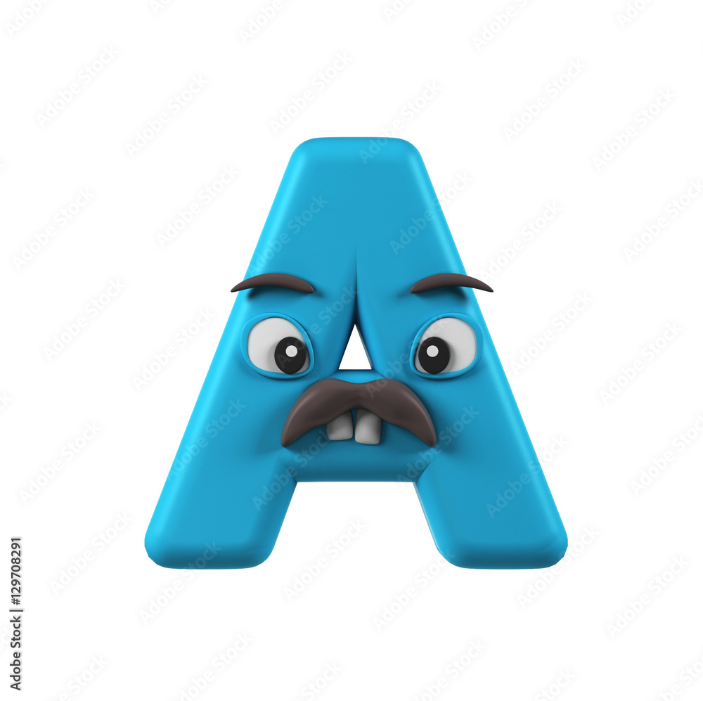 Colorful Comic alphabet character. Letter A isolated on white ...