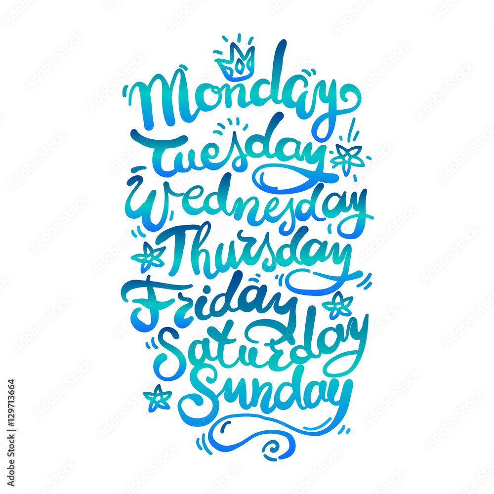 Days of Week Stock Vector | Adobe Stock