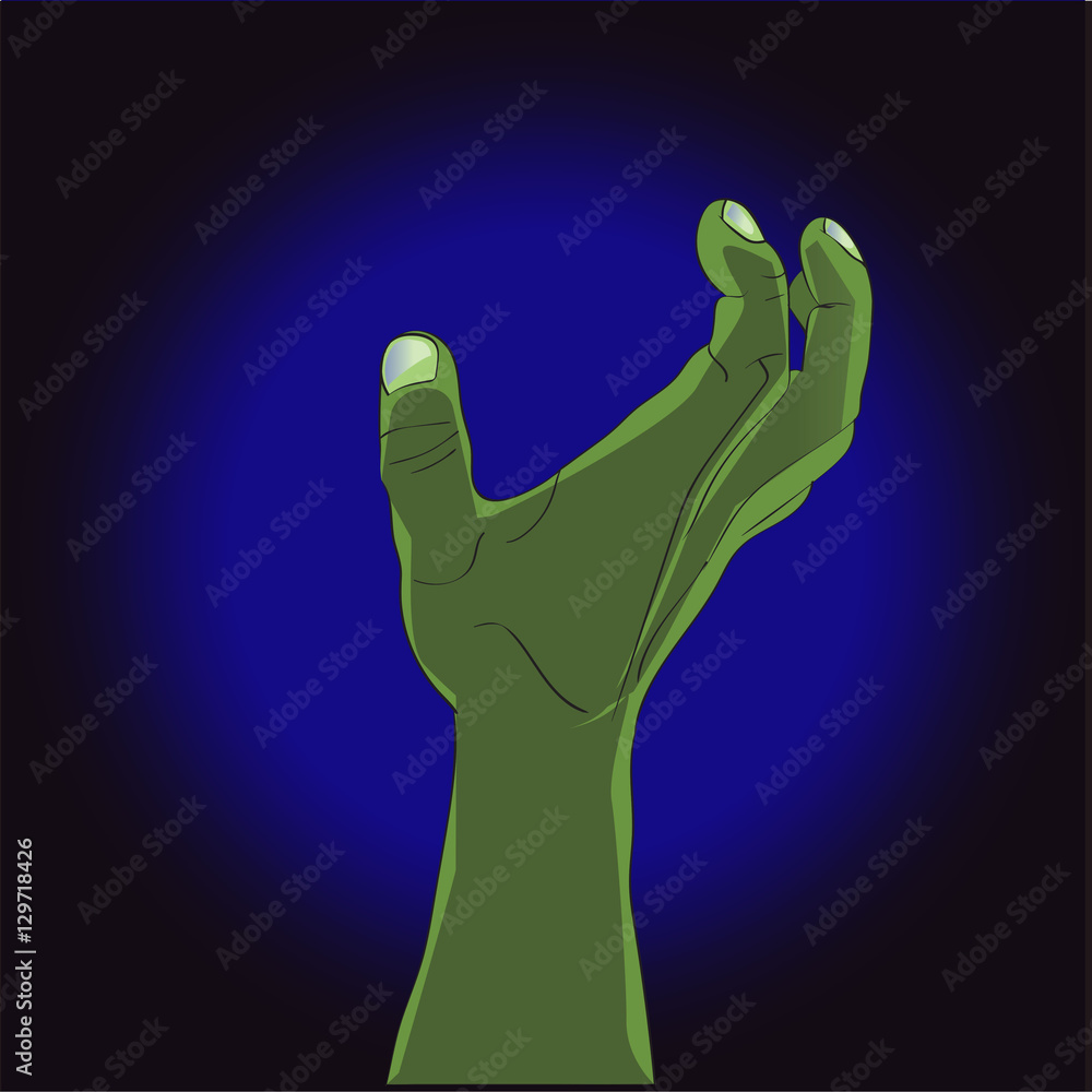Cartoon zombie hands. Vector clip art illustration. Hand drawn ...