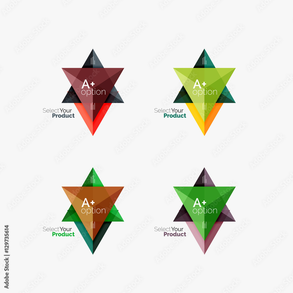Set of triangle option infographic layouts Stock Vector | Adobe Stock