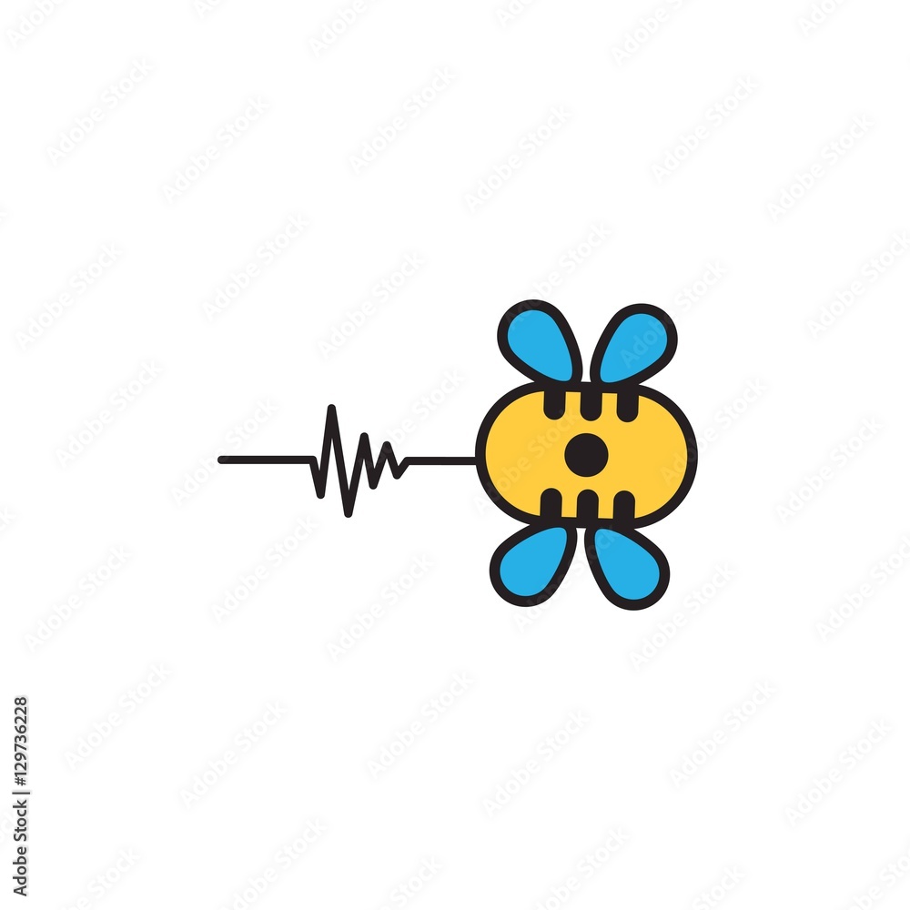 Music Bee Logo Design Element Stock Vector | Adobe Stock