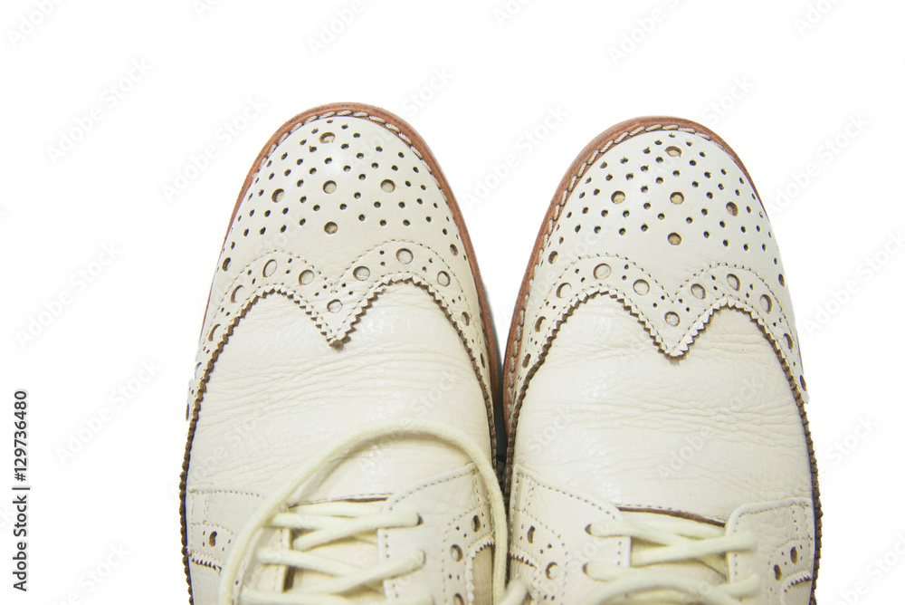 Isolated vintage shoe from top view half section Stock Photo | Adobe Stock