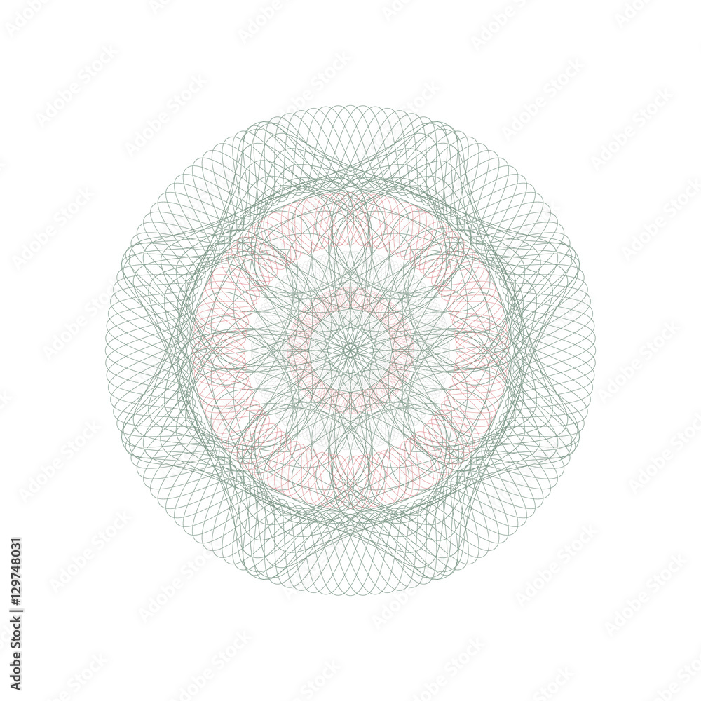 Guilloche decorative rosette element. Digital watermark. It can be used ...