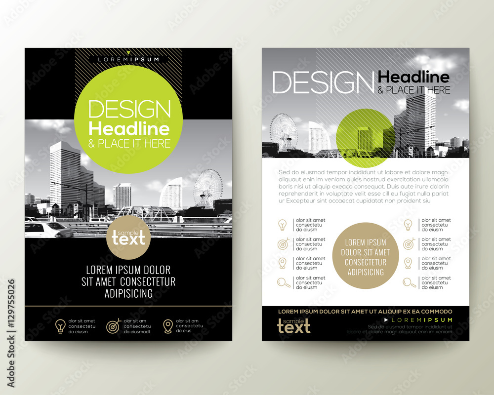 poster flyer pamphlet brochure cover design layout with circle shape ...