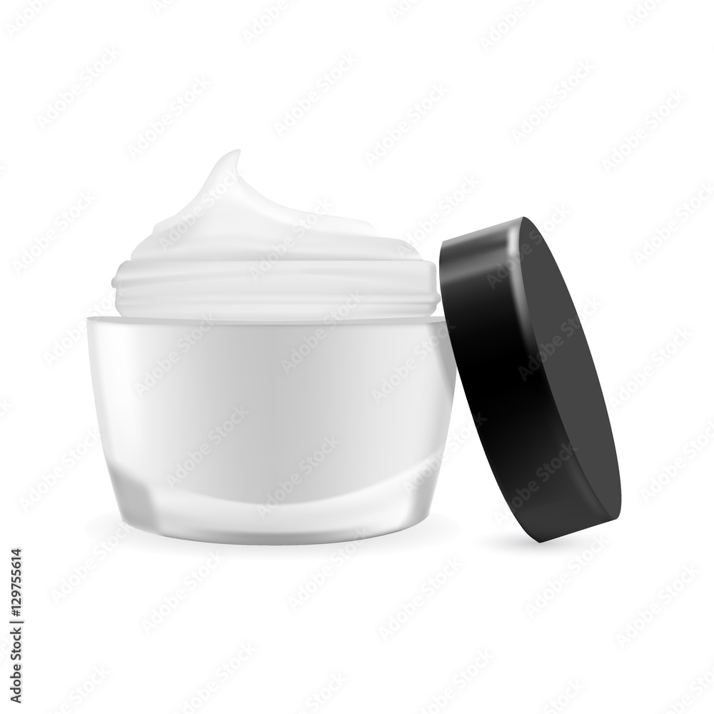 Open cream container isolated over white background. Vector illu Stock ...