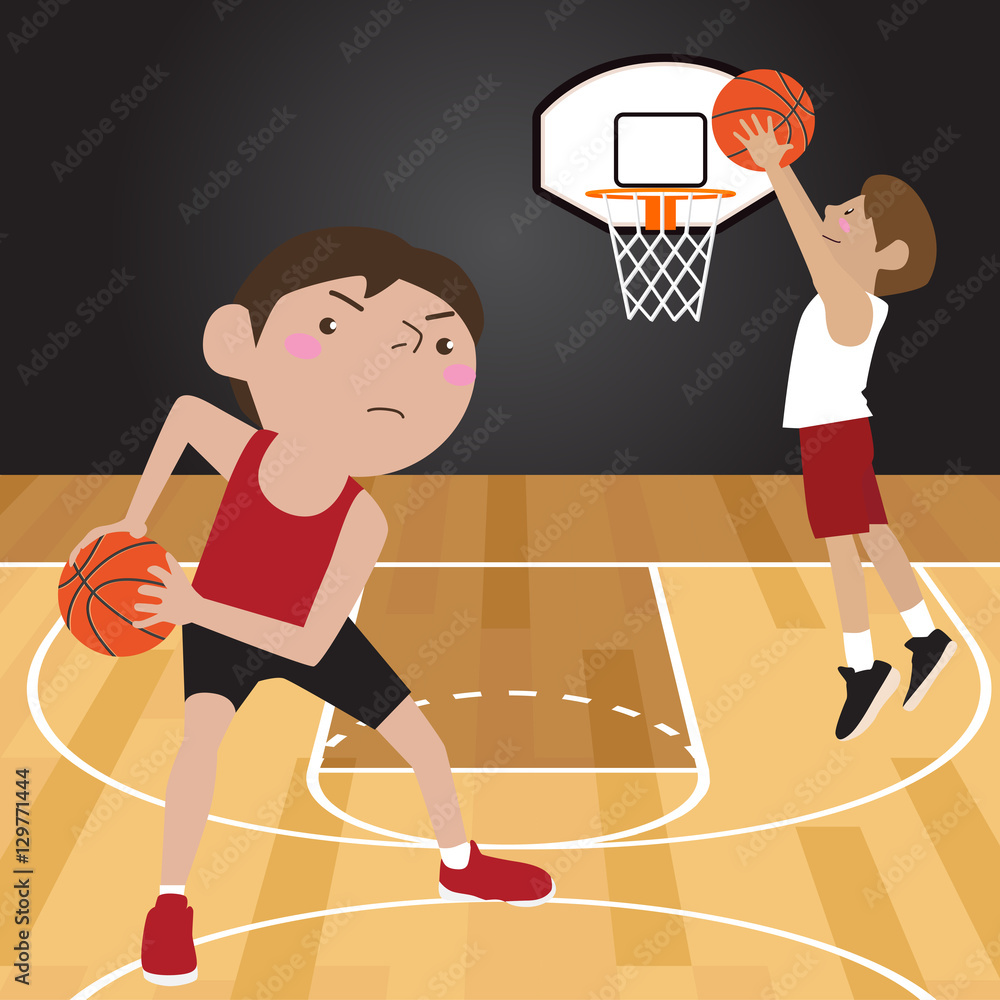 basketball player cartoon vector illustration Stock Vector | Adobe Stock