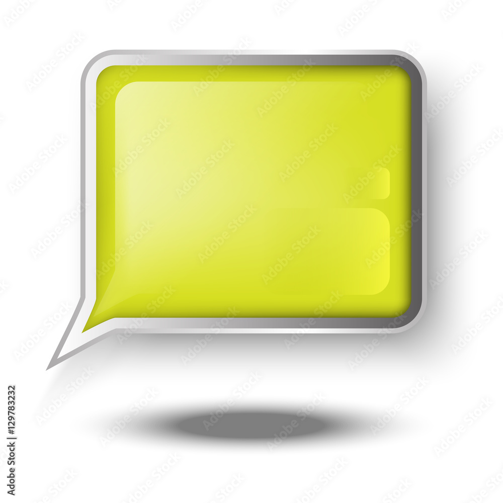 Green message box with rounded corner. Vector chat box bubble ...