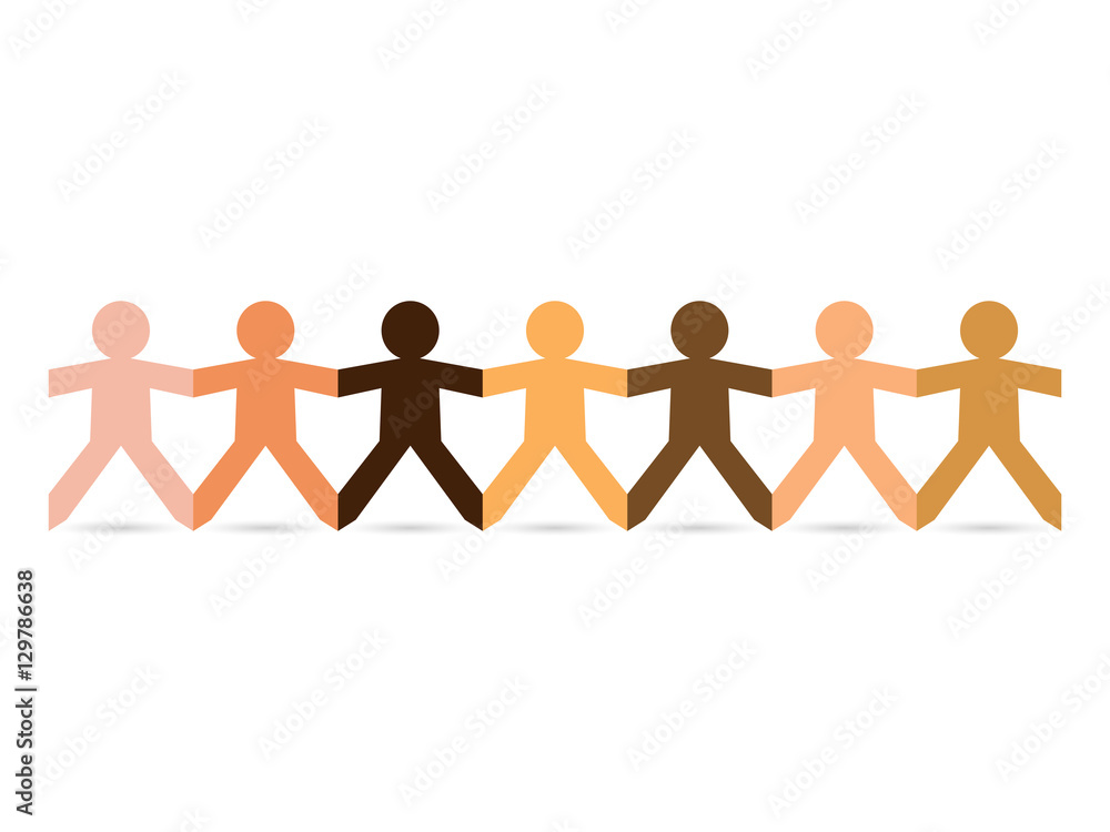 Paper People Skin Tones Stock Vector | Adobe Stock
