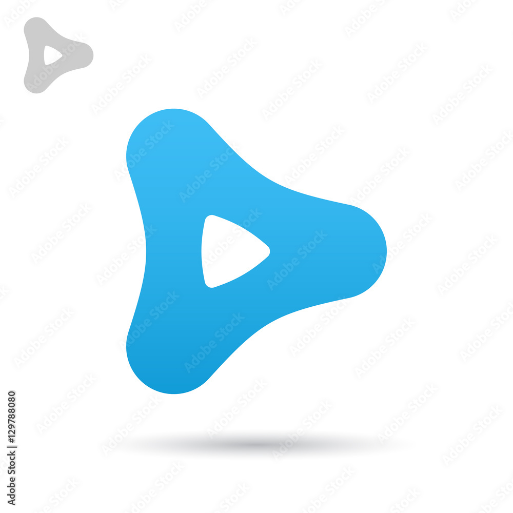 Smooth trigon shape, play sign Stock Vector | Adobe Stock