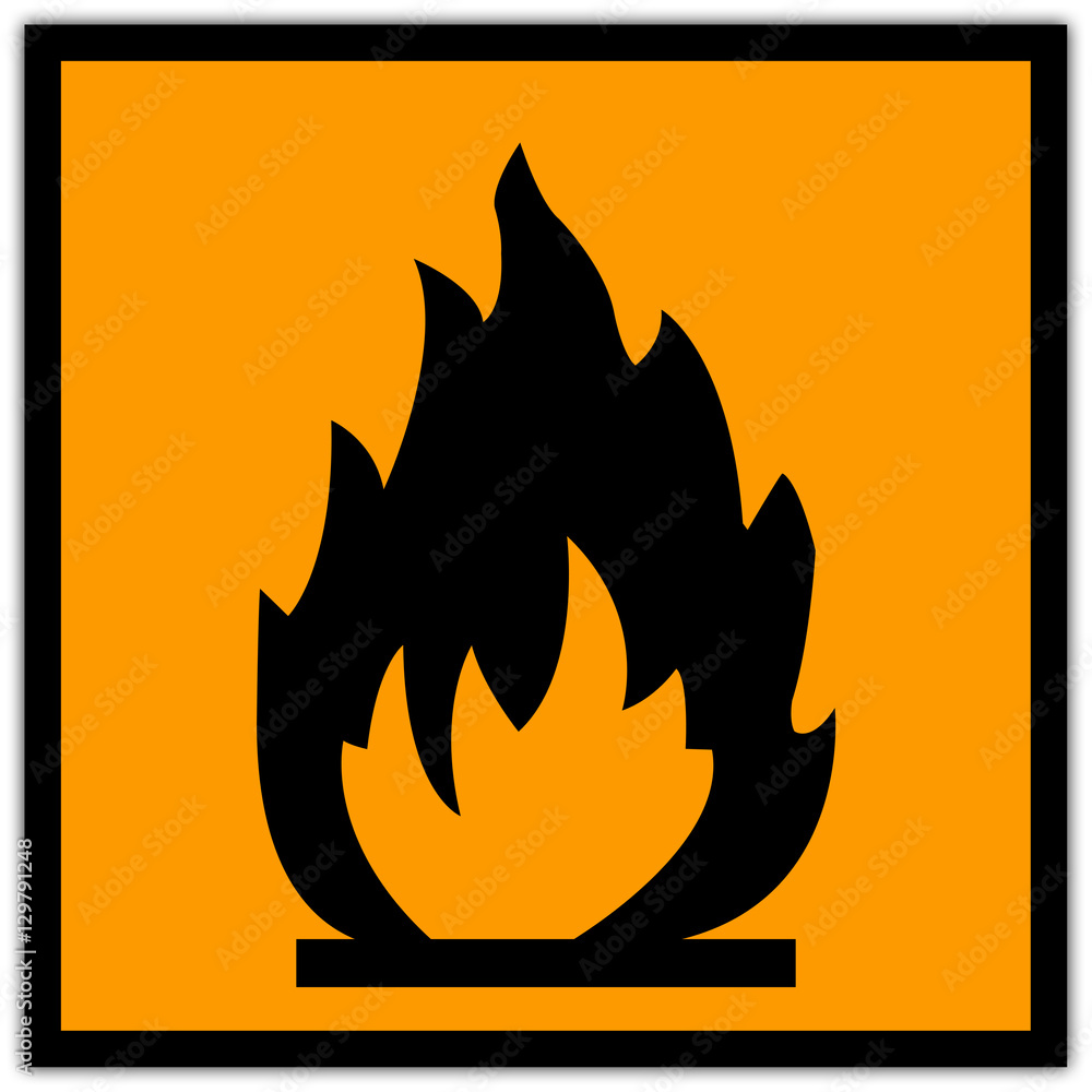 Pictogramme produit chimique : Inflammable Stock Illustration | Adobe Stock