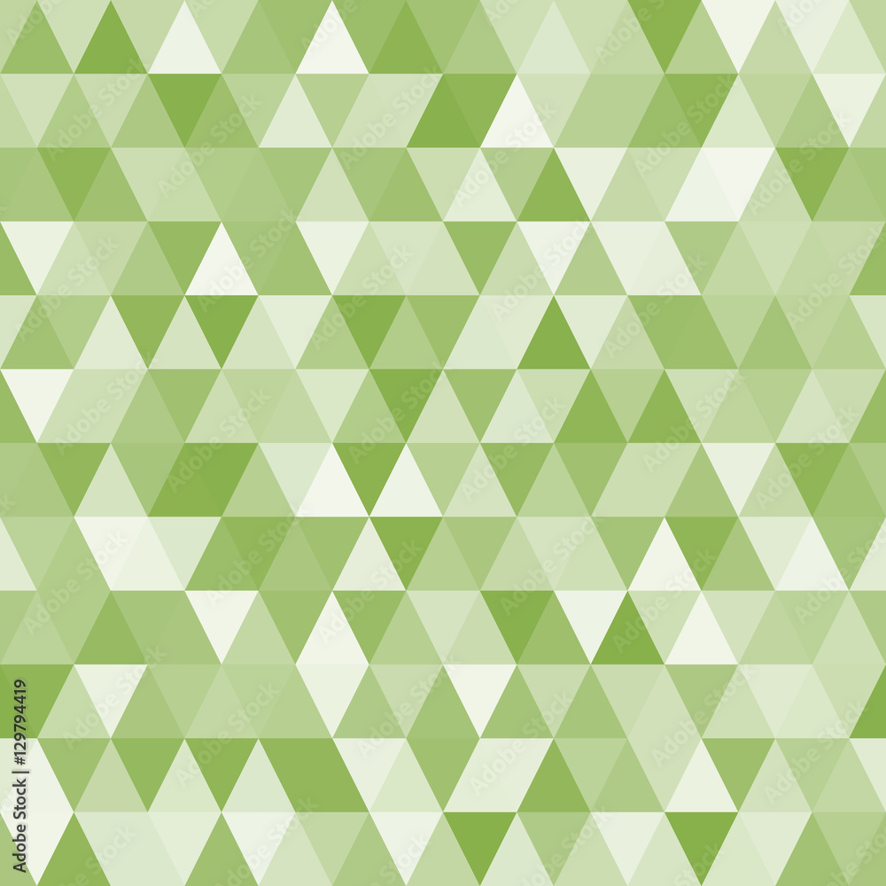 Green Triangles Seamless Vector Pattern with Random Tints of Greenery ...