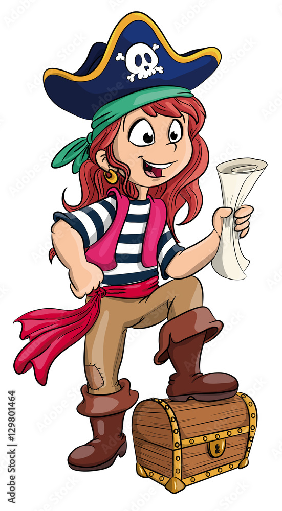 Vektor Illustration einer mutigen Piratin Stock Vector | Adobe Stock