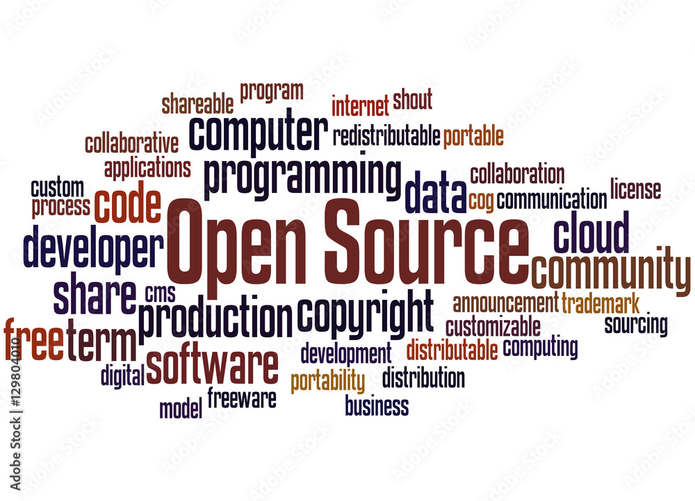 Open Source, word cloud concept 3 Stock Illustration | Adobe Stock