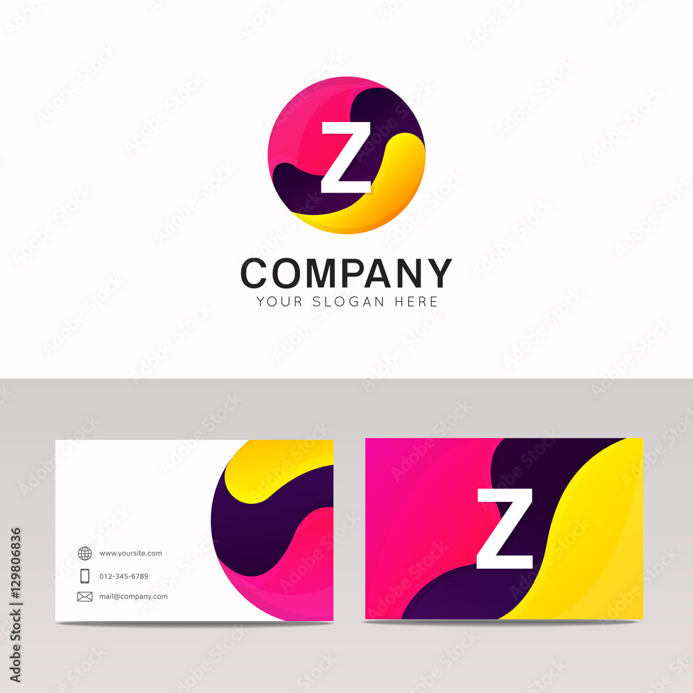 Fun round Z letter logo sign. Abstract circle shape icon vector Stock ...