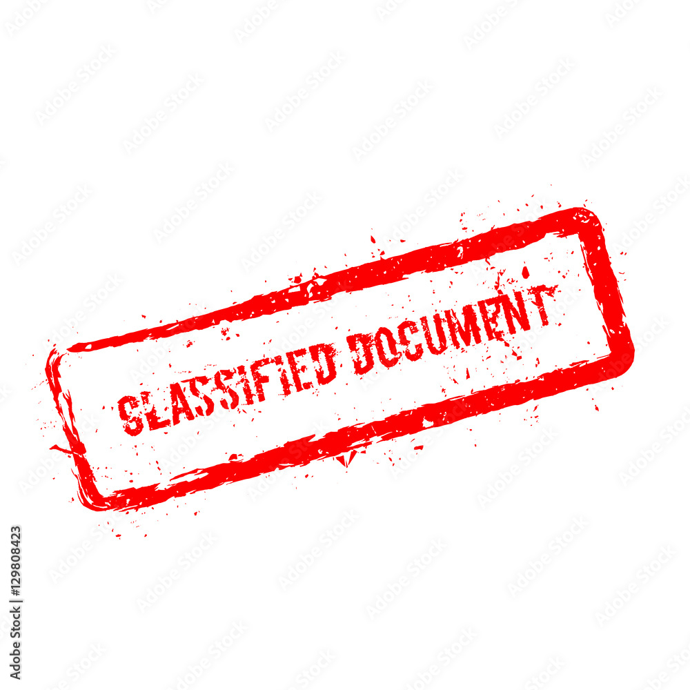 Vecteur Stock Classified Document red rubber stamp isolated on white ...
