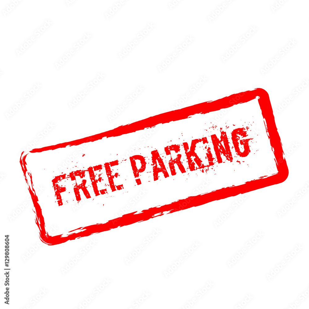 Free parking red rubber stamp isolated on white background. Grunge ...