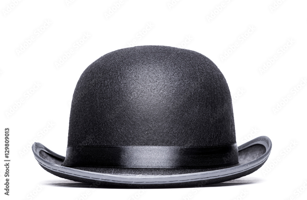 Bowler hat on a white background.Front view Stock Photo | Adobe Stock