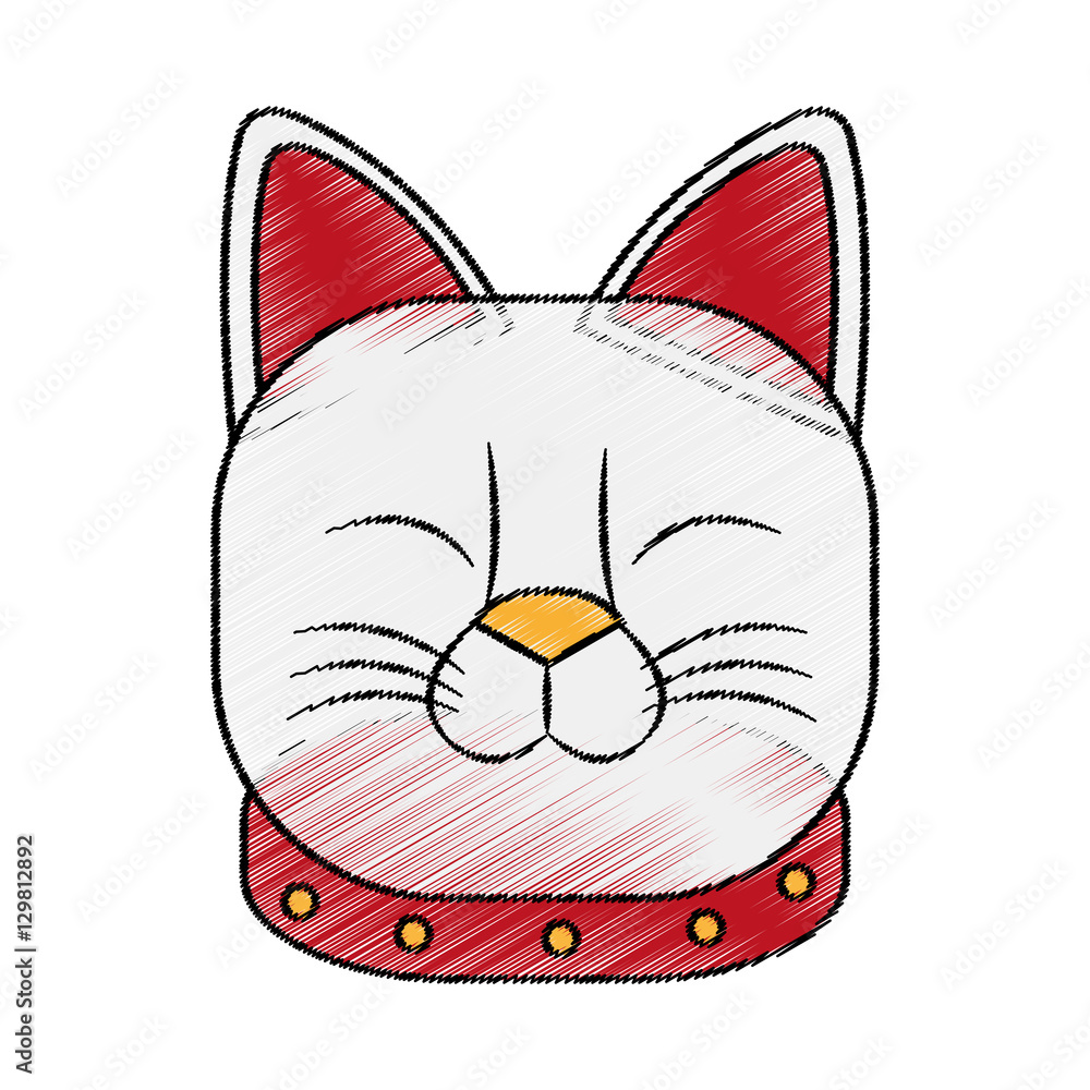Cat icon. China cultura asia chinese theme. Isolated design. Vector ...
