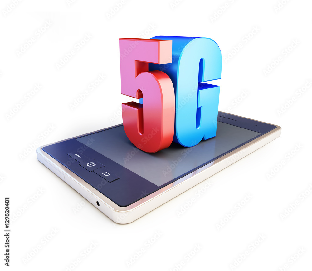 5G smartphone ang text 5G, 5G sign, 5G cellular high speed data ...