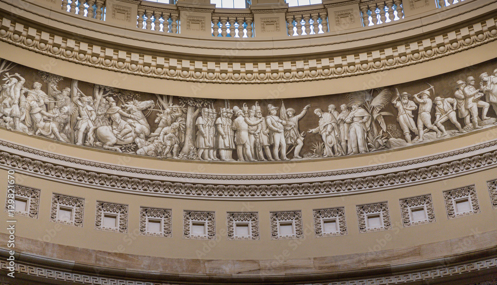 The Inside of the Capitol Building telling the story all around Stock ...
