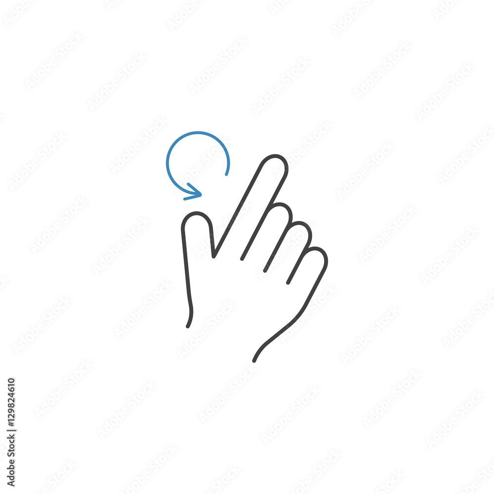 2 Finger rotate left line icon, touch & hand gestures, vector gr Stock 벡터 | Adobe Stock