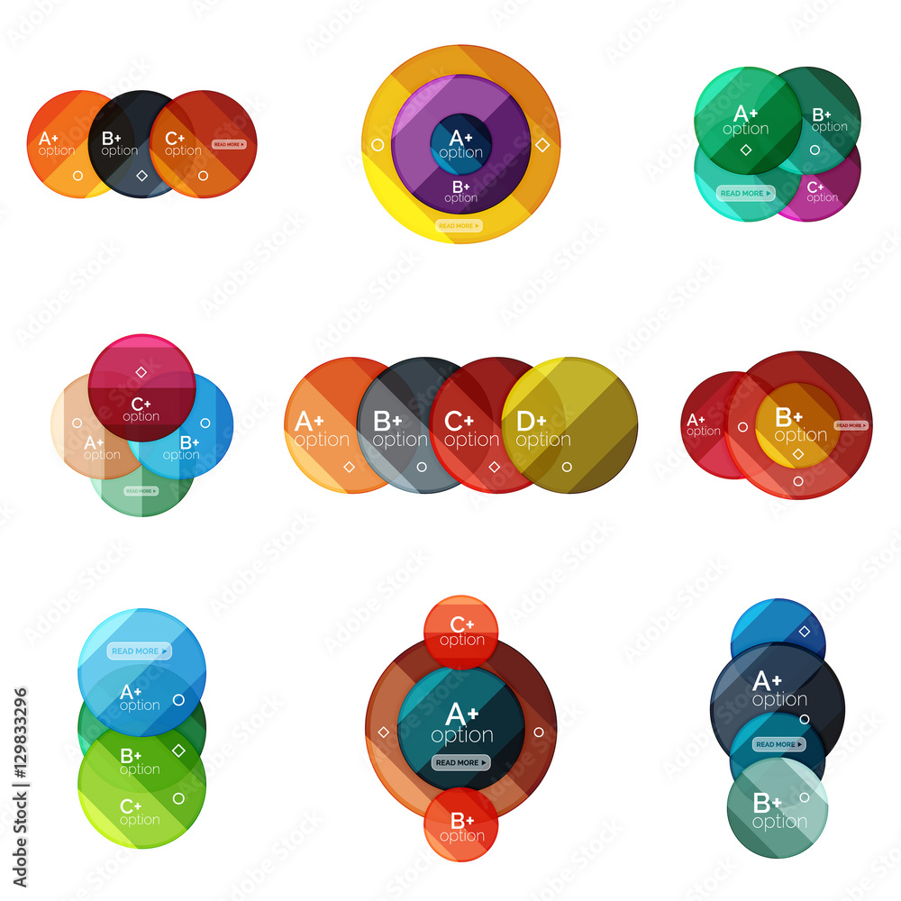 Set of round option diagram template for your data or options Stock ...