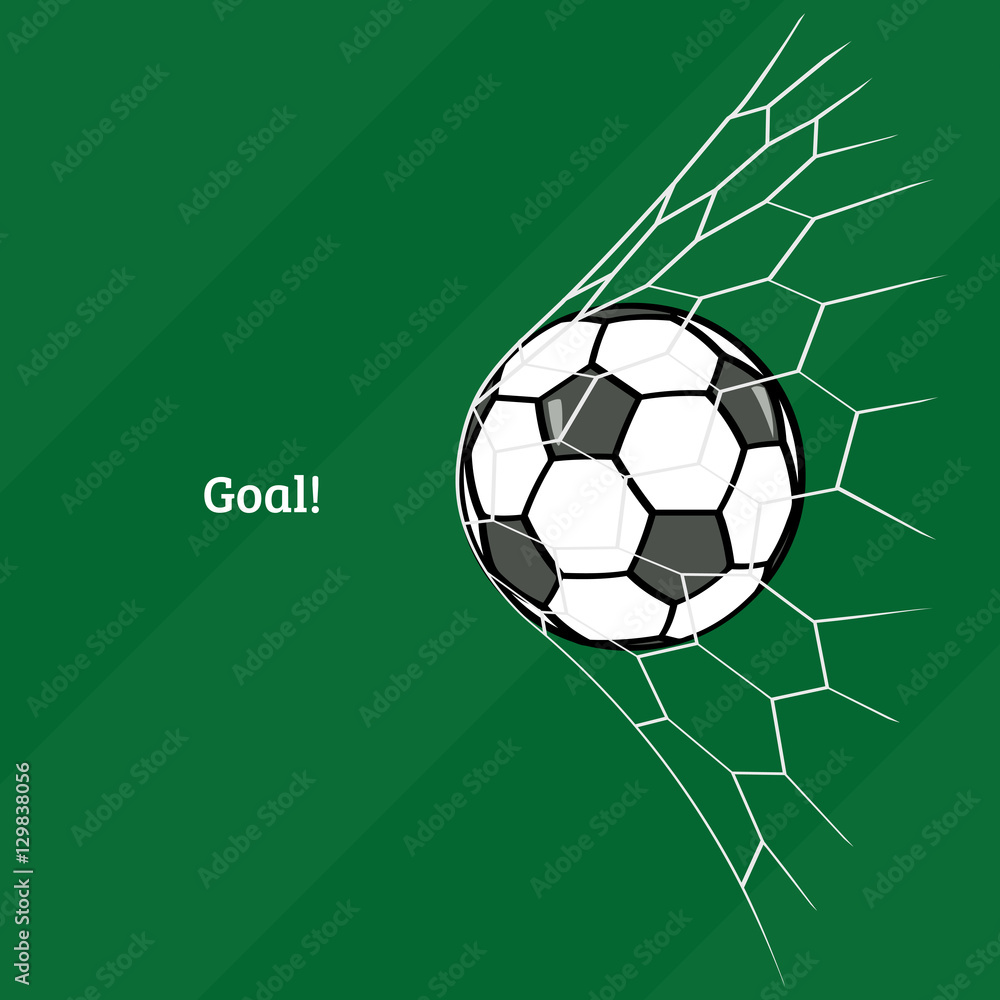 Soccer ball in net. Flat style. Vector illustration. Stock Vector ...
