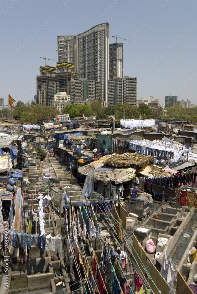 Dhobi Ghat, the main city laundries at Mahalaxmi, Mumbai Stock Photo ...