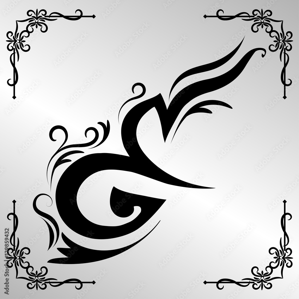 Traditional Thai alphabet number nine on gray background, king of ...