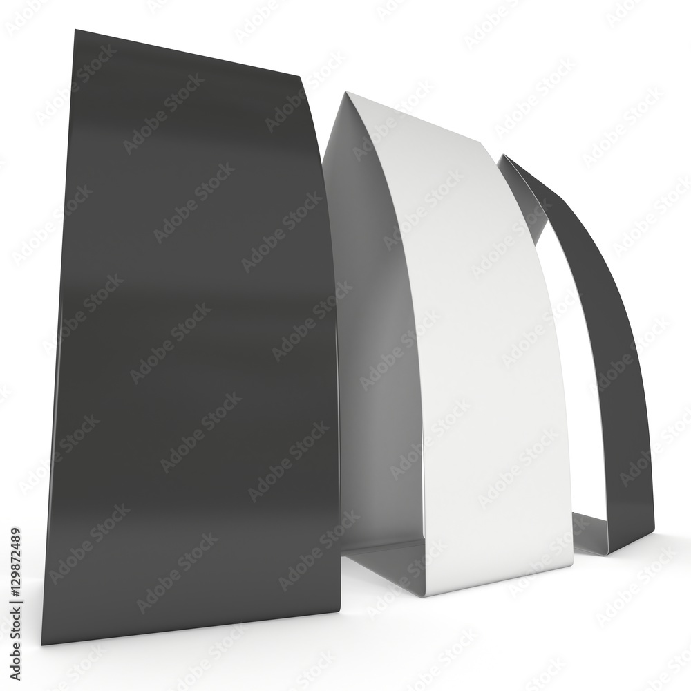 Blank paper tent cards. 3d render illustration isolated. Table cards ...
