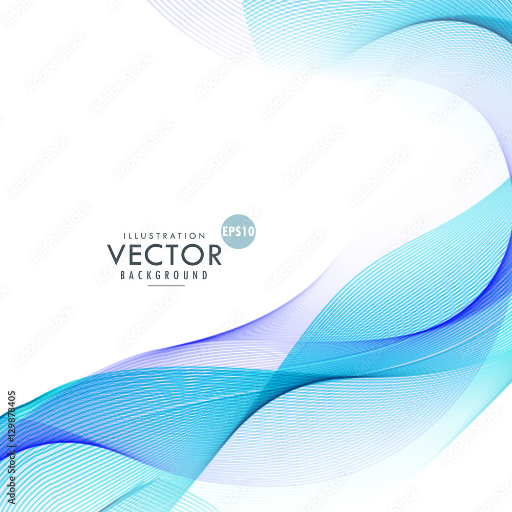 abstract blue smooth wave background design Stock Vector | Adobe Stock
