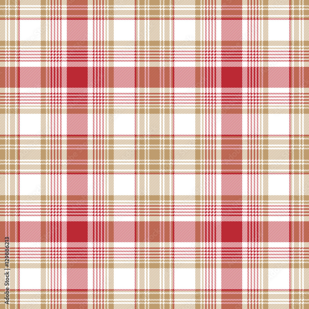 Beige red white check fabric texture seamless pattern Stock Vector ...